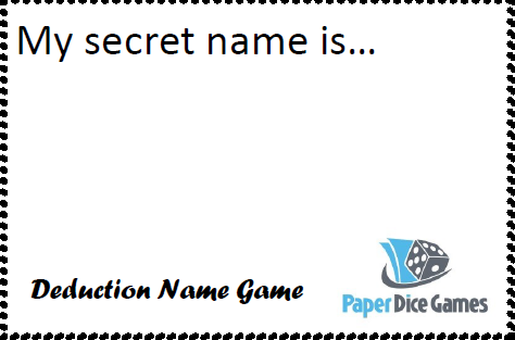 Deduction Name Game – Paper Dice Games