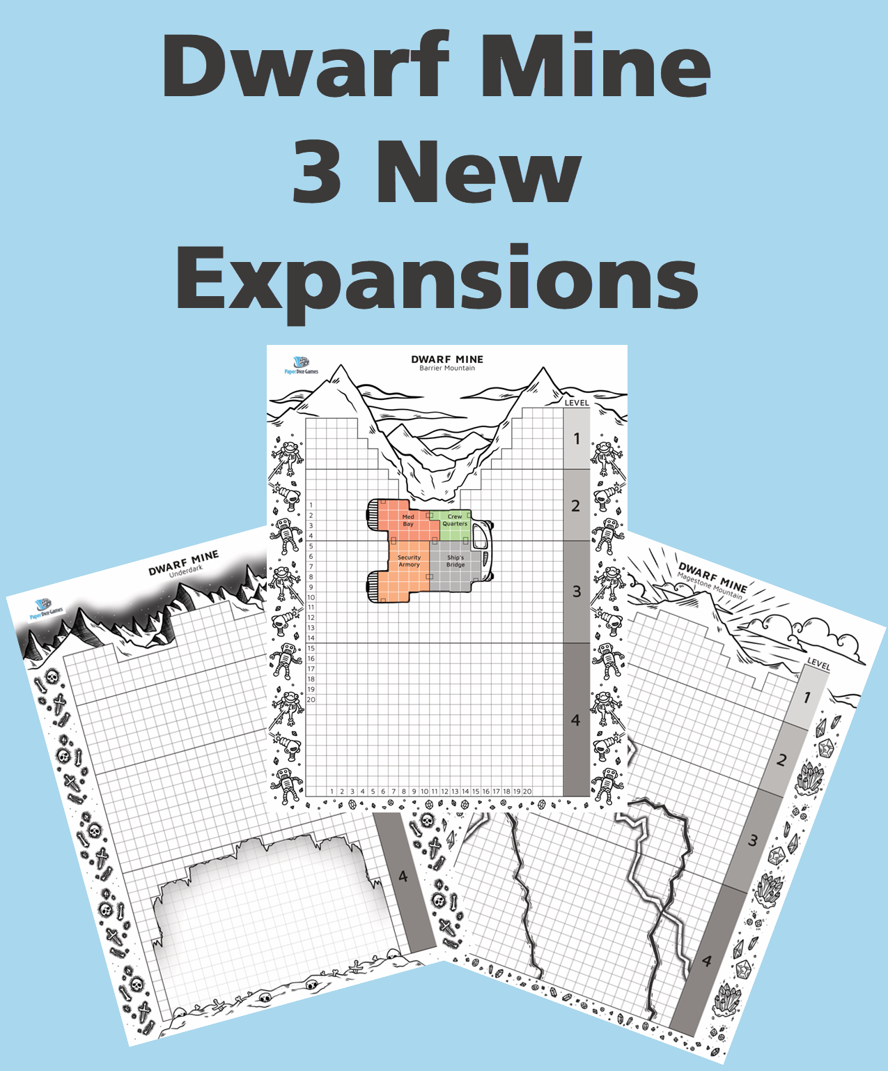 Dwarf Mine – 3 New Expansions – Paper Dice Games